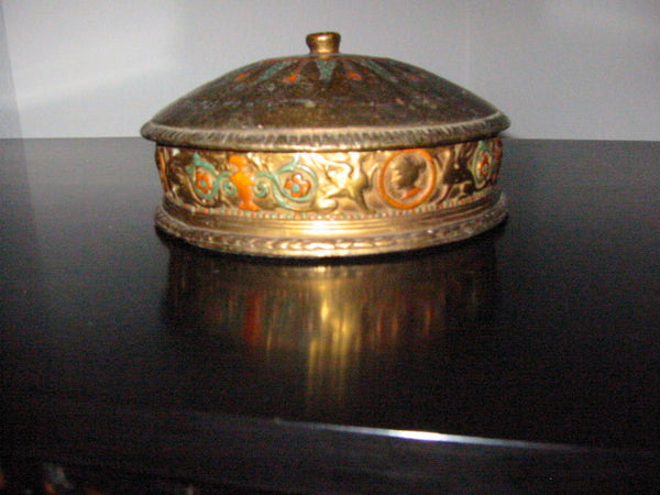 Italian Gold Figurative Lidded Chalkware Box Signed Hand Colored ...