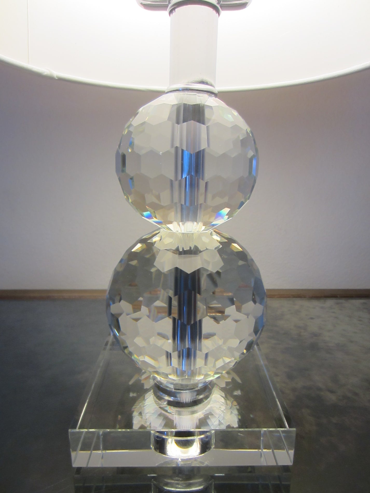 Mid Century Modern Hand Cut Crystal Balls Boudoir Table Lamp – Designer ...