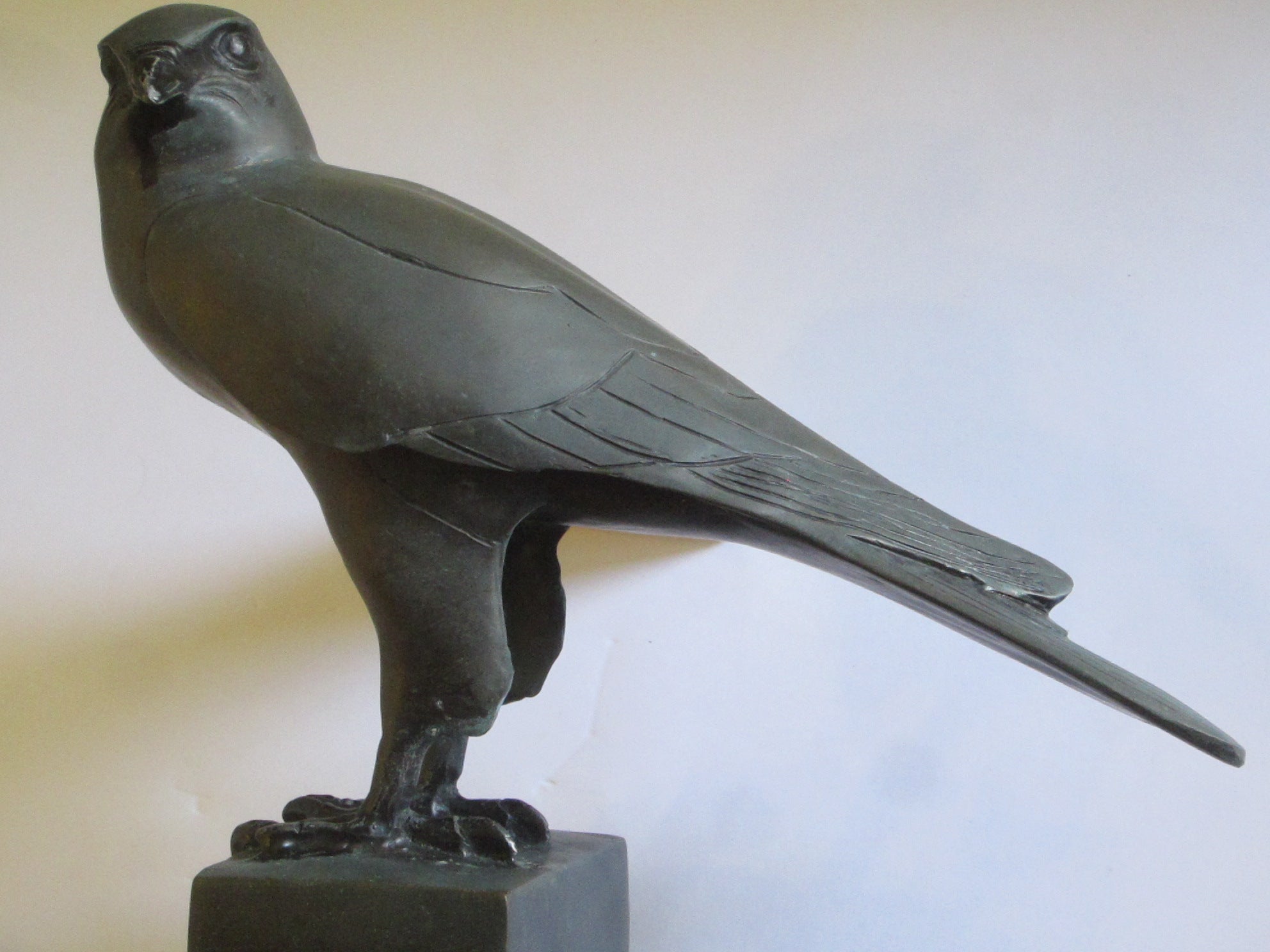 Monumental Bronze Sculpture Falcon On Black Stone Stand – Designer ...