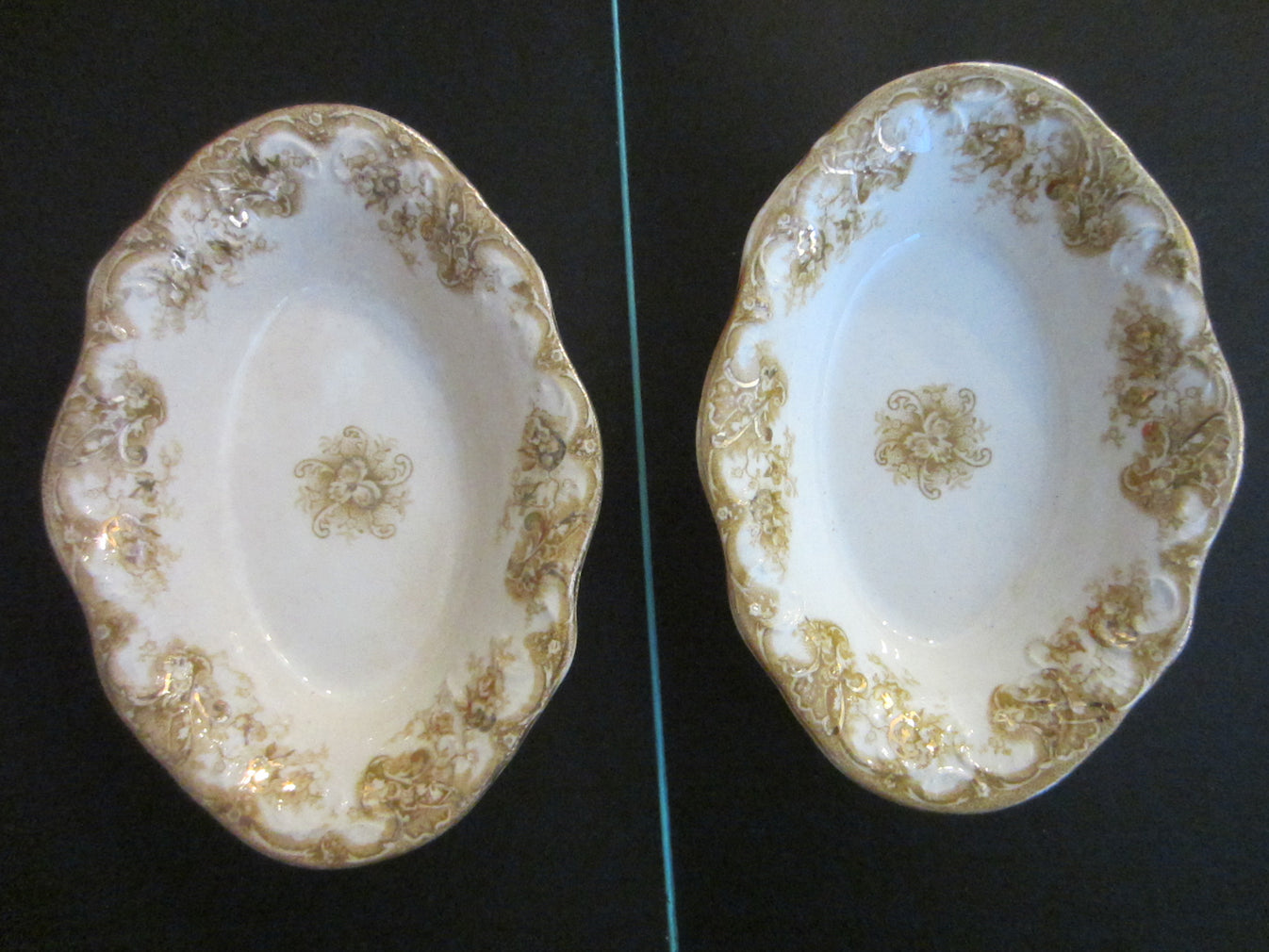 Upper Hanley Pottery Co Semi Porcelain Victoria England Oval Bowls ...