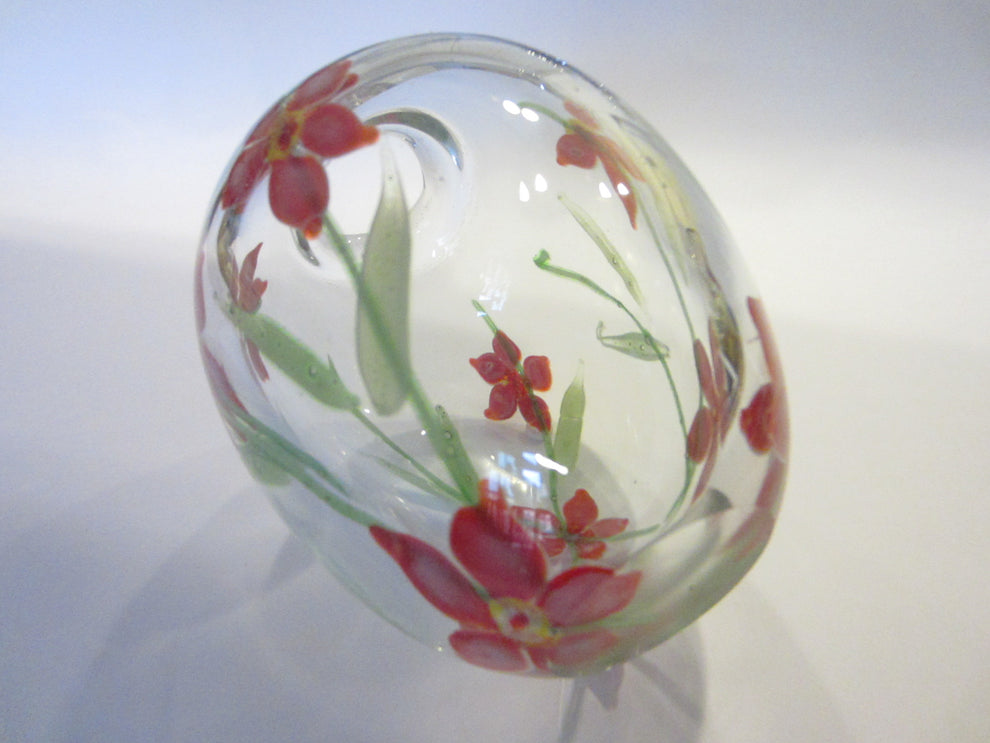 Blooming Red Flowers Infused Glass Vase – Designer Unique Finds