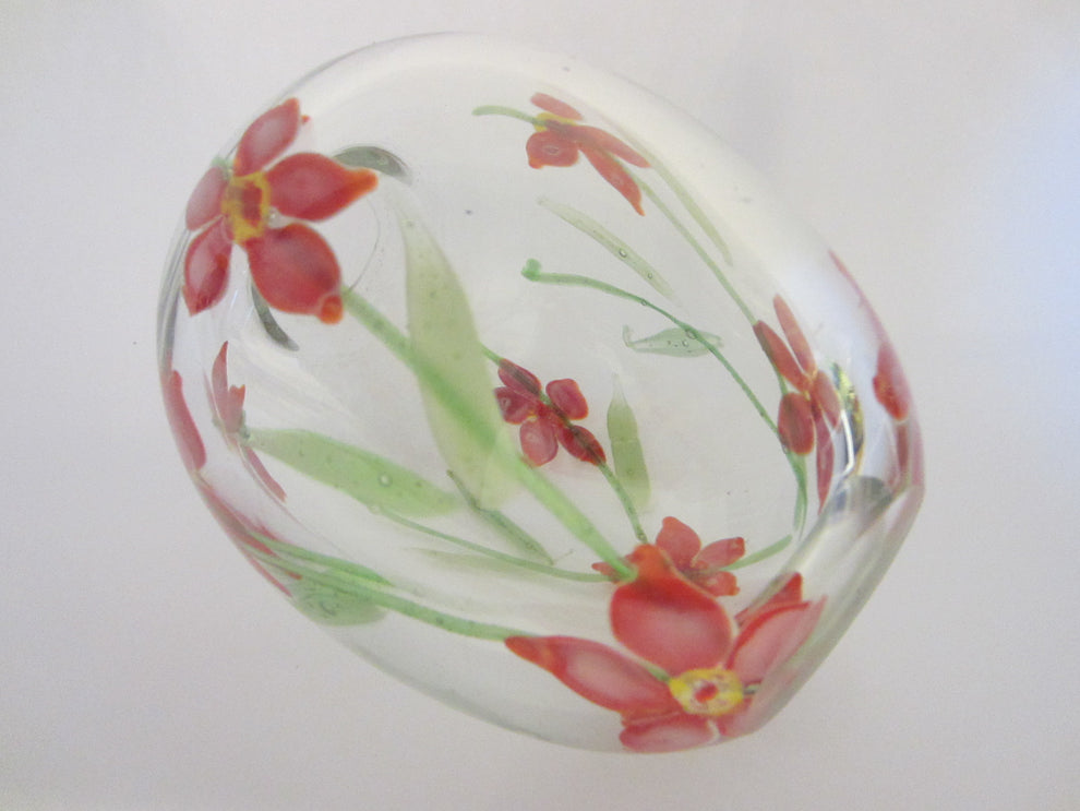 Blooming Red Flowers Infused Glass Vase – Designer Unique Finds