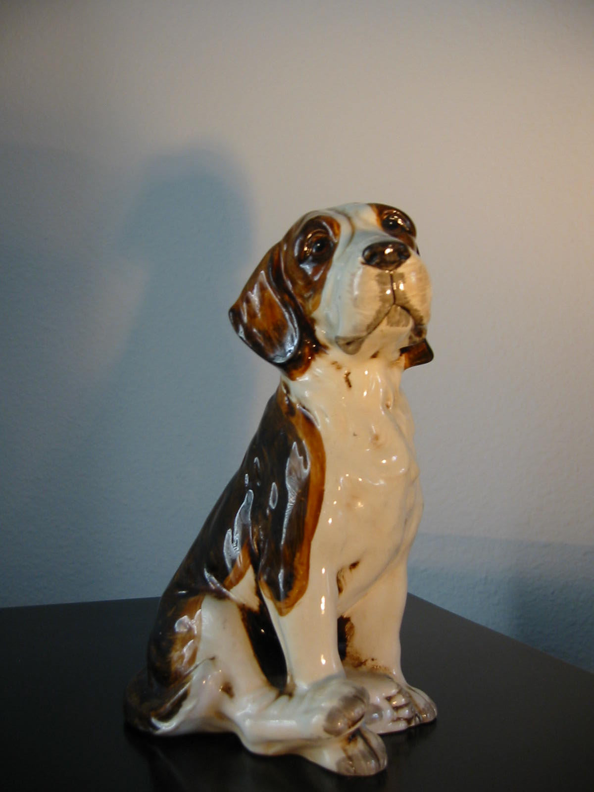 Folk Art Ceramic Seated Springer Spaniel Hand Painted Glazed Statue ...
