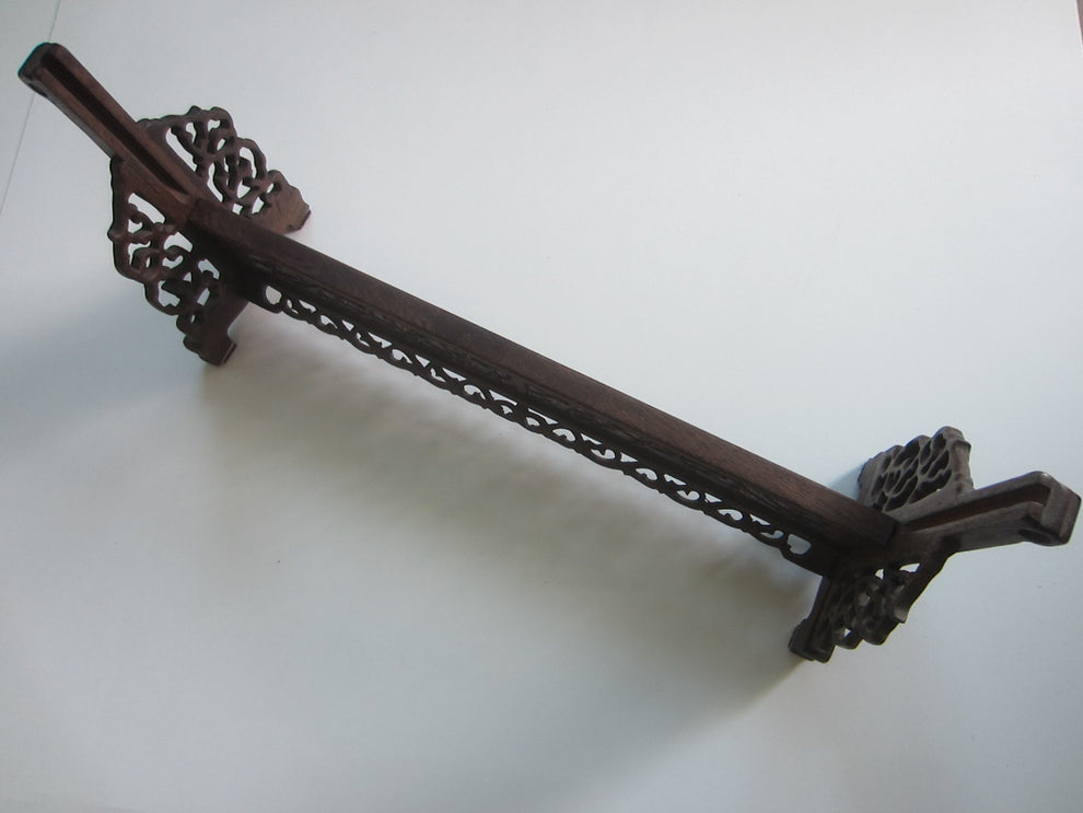 Asian Carved Open Work Table Screen Holder – Designer Unique Finds