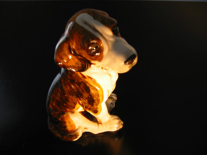 Folk Art Ceramic Seated Springer Spaniel Hand Painted Glazed Statue ...