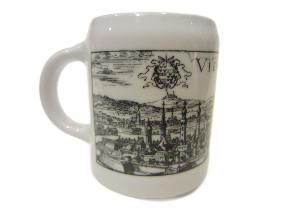 Vienna Austria Muller Co Linz Coffee Mug Black on White Panoramic City ...