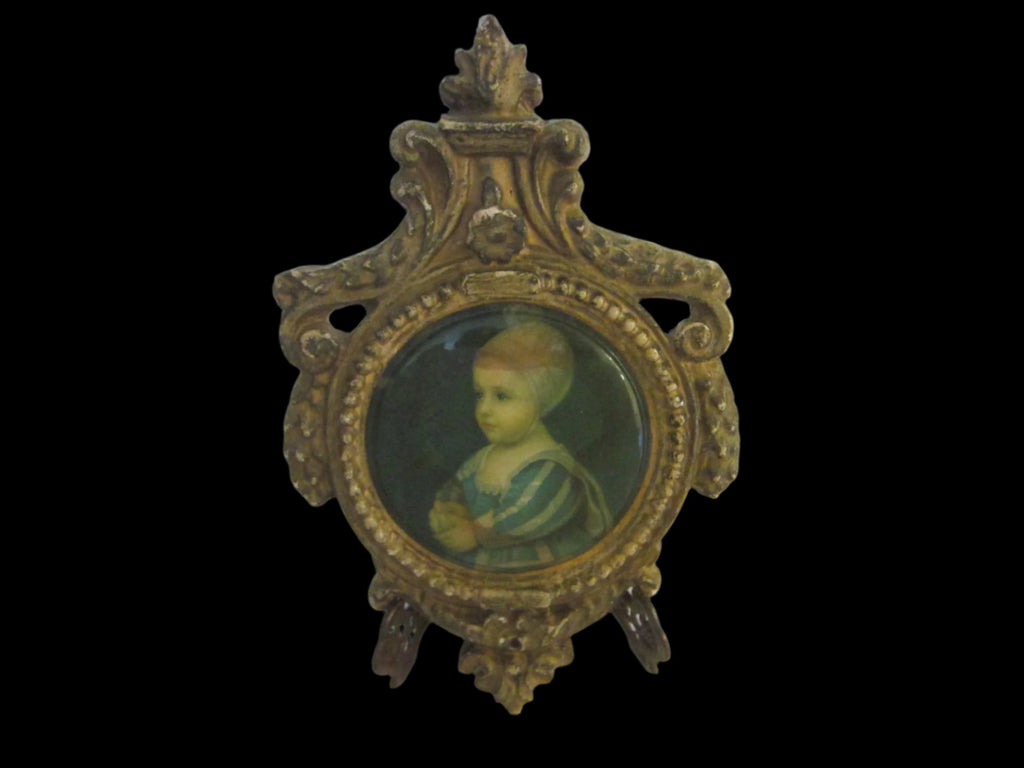 Rococo Style Framed Portrait Gilt Crested Icon – Designer Unique Finds
