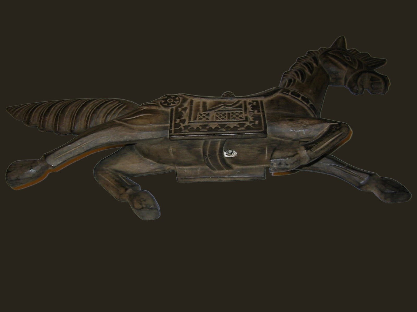 Wild Running Horse Carved Folk Art Equestrian Sculpture – Designer ...
