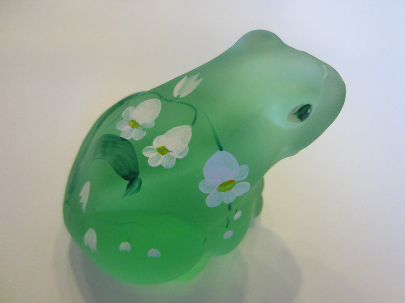 Lenox Green Frog Hand Painted by Designer V Cline Fenton Glass ...