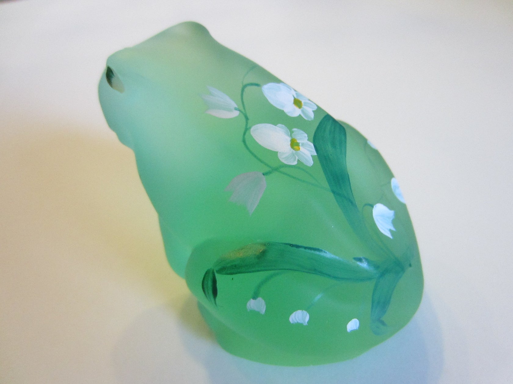Lenox Green Frog Hand Painted by Designer V Cline Fenton Glass ...