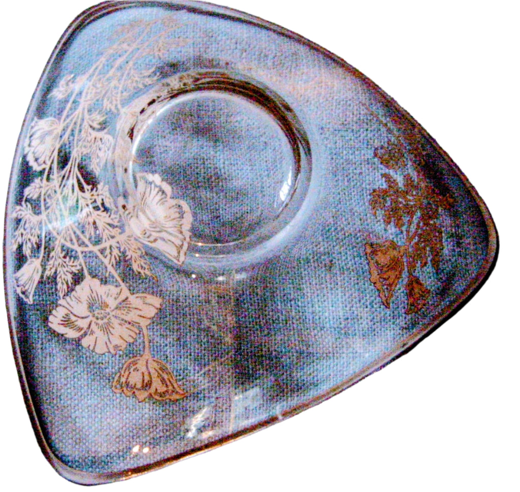 Silver Overlay Triangle Glass Serving Tray – Designer Unique Finds