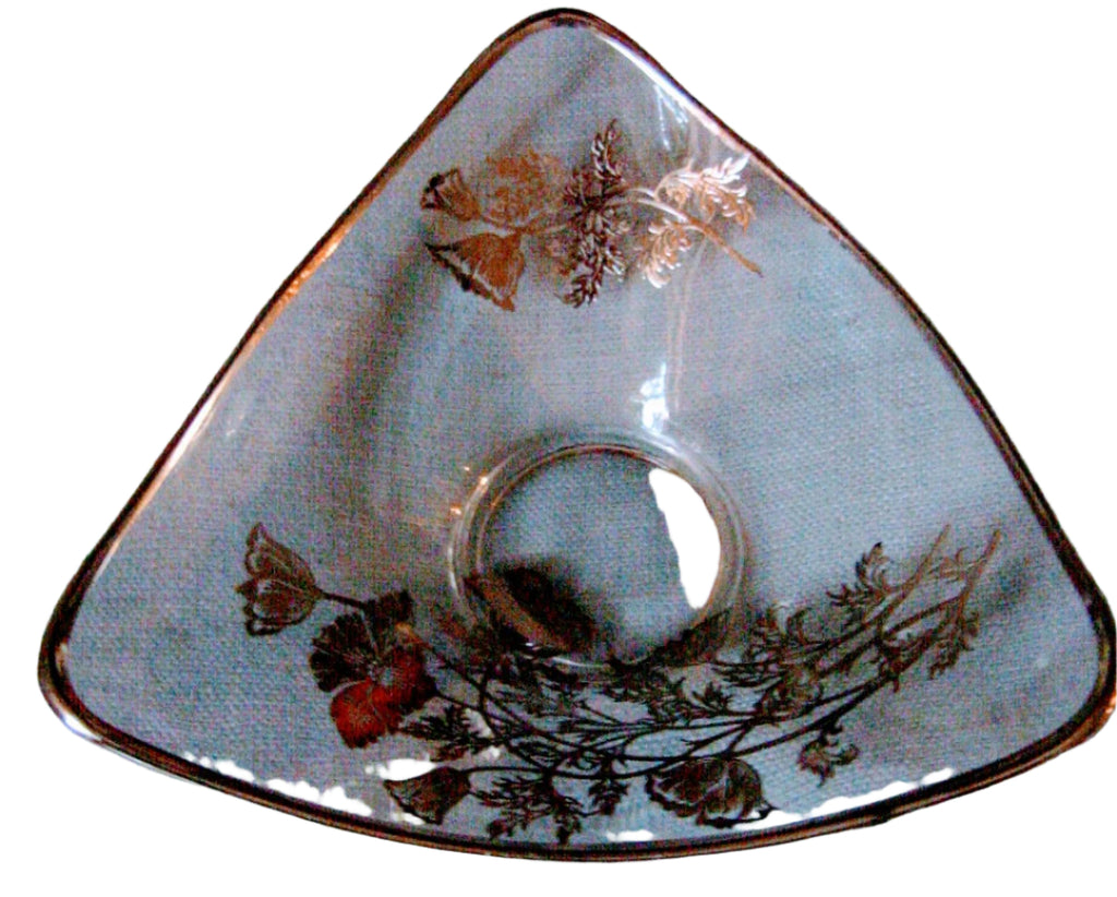Silver Overlay Triangle Glass Serving Tray – Designer Unique Finds