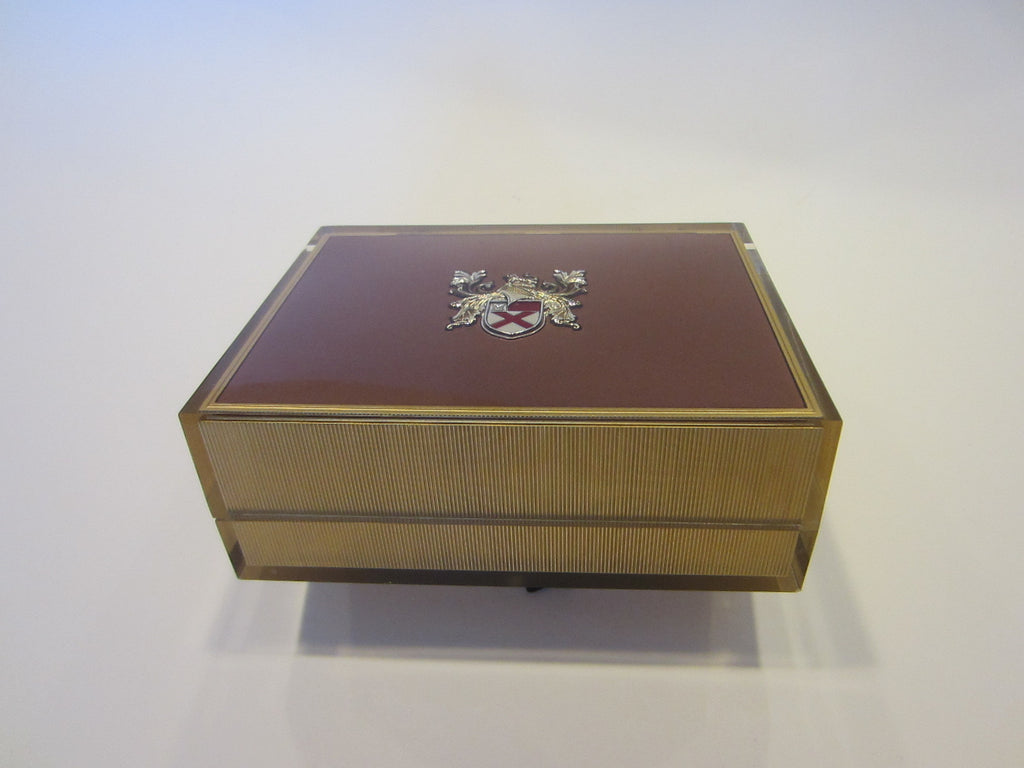 Lord Elgin Mid Century American Acrylic Watch Case Gold Lion Shield ...