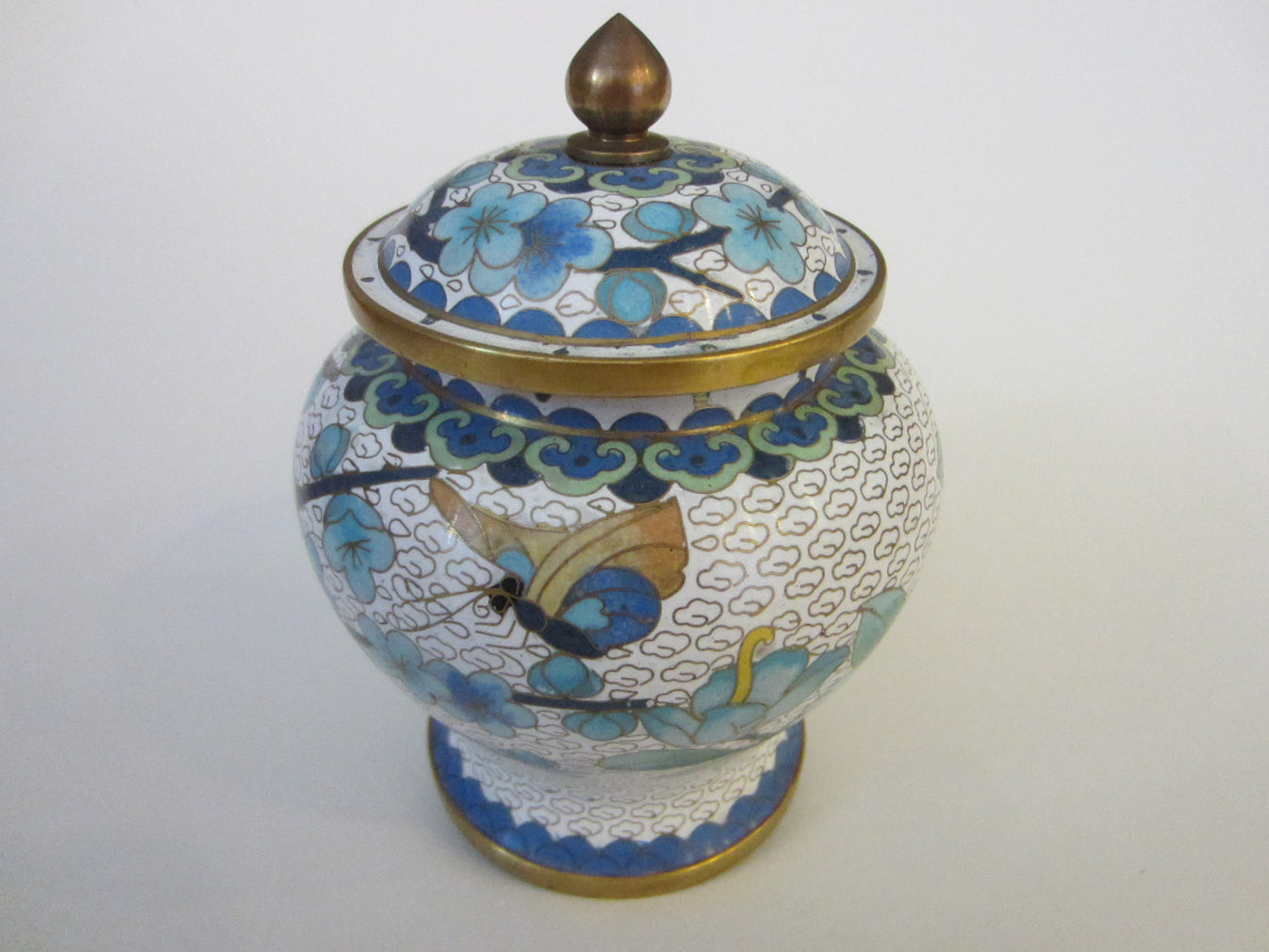 Chinese Jingfa Cloisonne Ginger Jar Enameling Blue Flowers – Designer ...