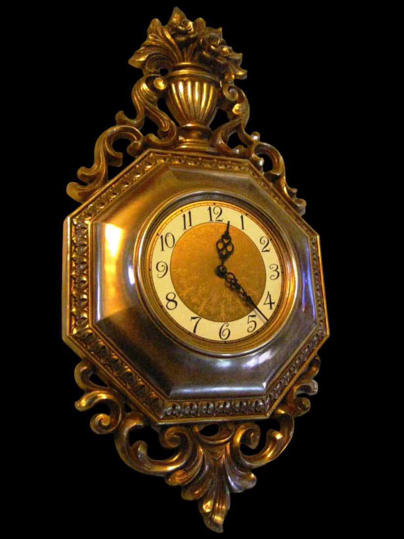 Syroco Wall Clock Rococo Style Monumental Composite Made In USA ...