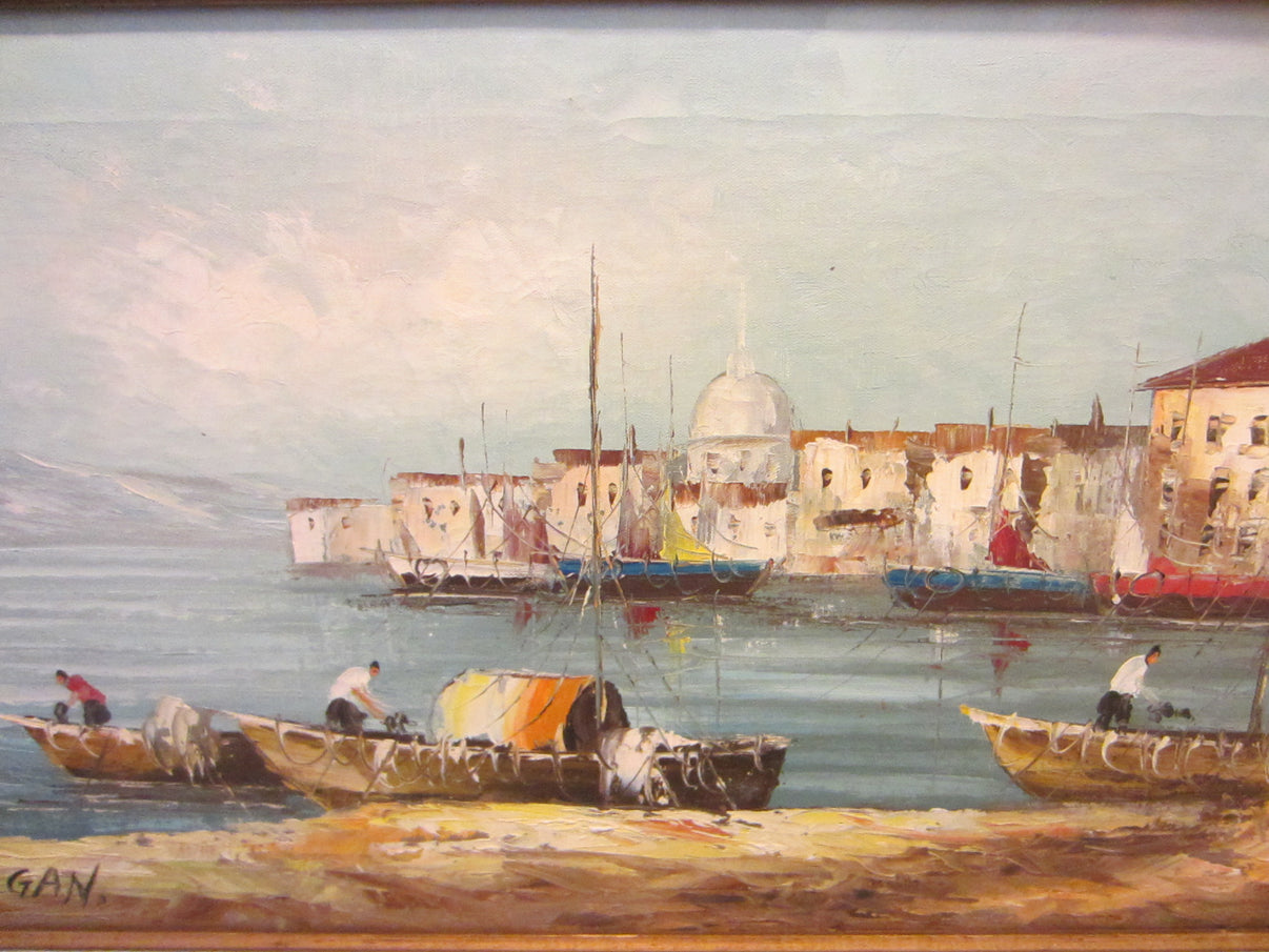 Morgan Seascape Coast of Italy Impressionist Signed Oil On Canvas ...