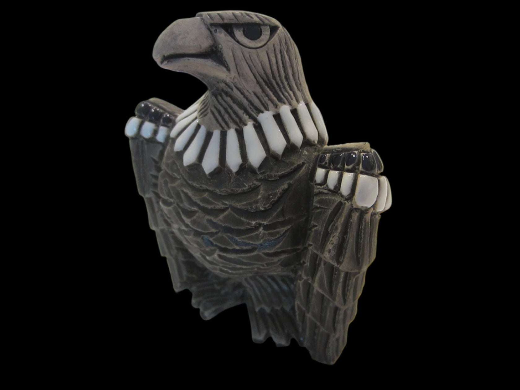 Bald Eagle Native Artesania Rinconada Peruvian Modern Art Signed Statu ...