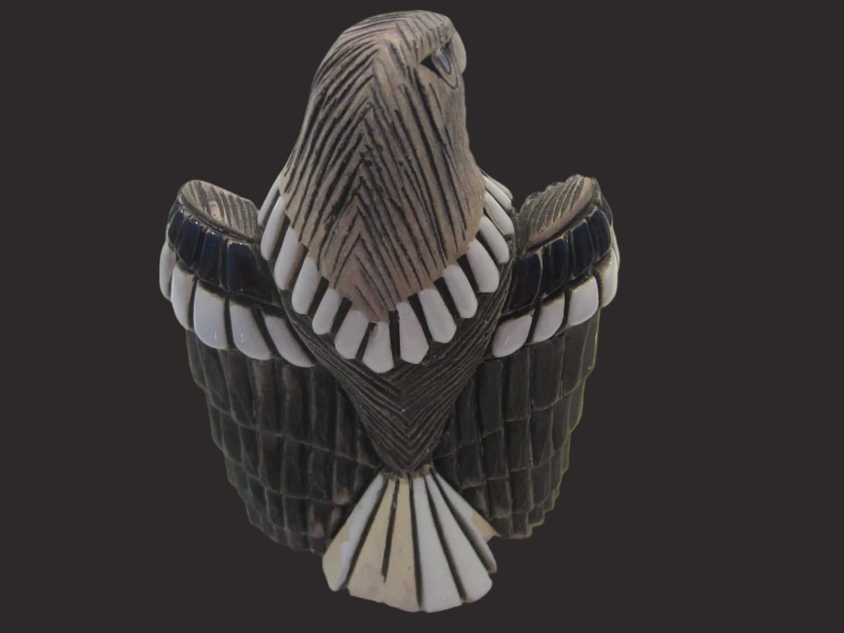 Bald Eagle Native Artesania Rinconada Peruvian Modern Art Signed Statu ...