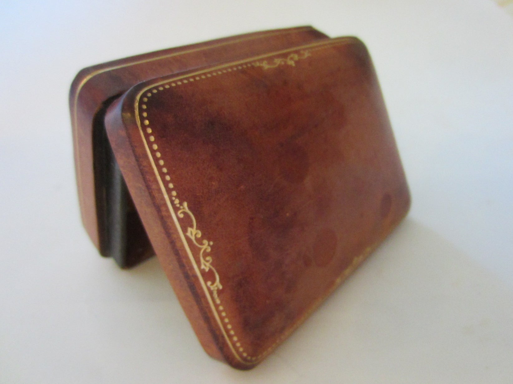 Mazzoni Florence Italy Rococo Style Leather Box Gilt Embossed ...