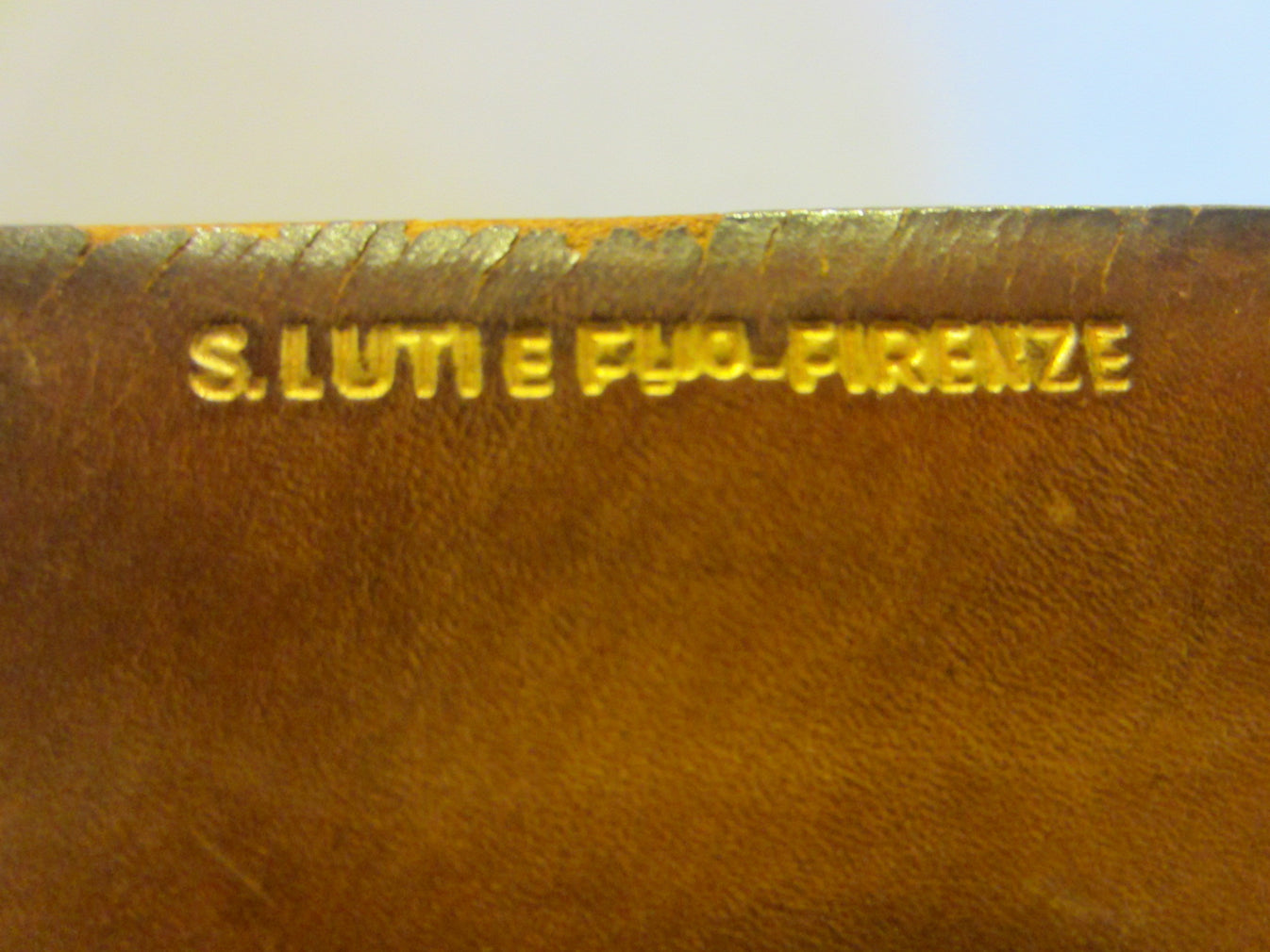 S Lutie Firenze Brown Embossed Gold Geometric Italy Leather Box – Designer Unique Finds