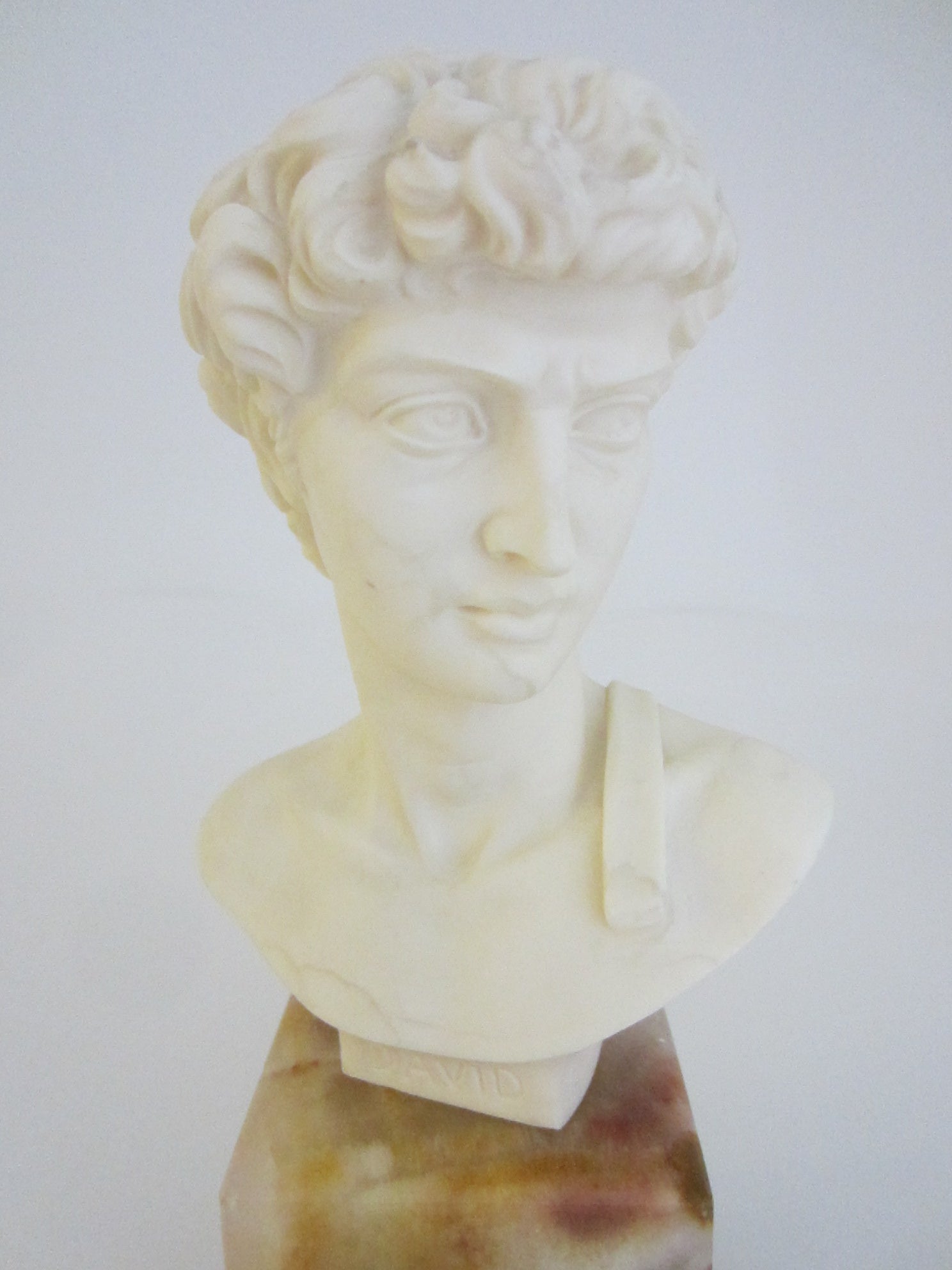 A Gianelli Volterra David Bust Signed Alabaster Sculpture – Designer ...