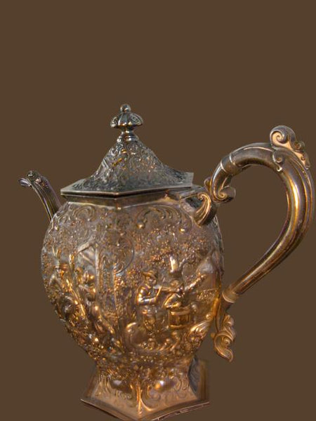 Windmill Dutch Inspired Silver Teapot Coffeepot Marked Numbered ...