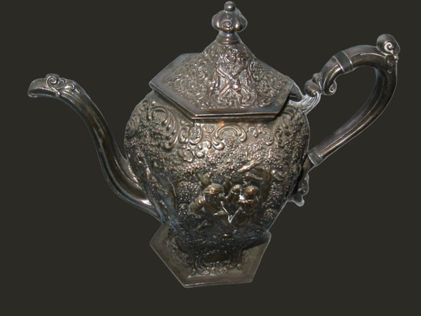 Windmill Dutch Inspired Silver Teapot Coffeepot Marked Numbered ...
