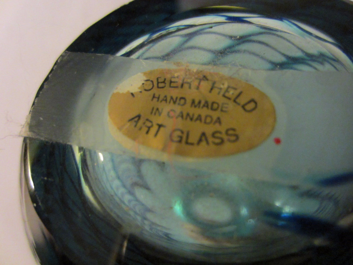 Robert Held Studio Signed Satin Abstract Blue Wave Glass Vase ...