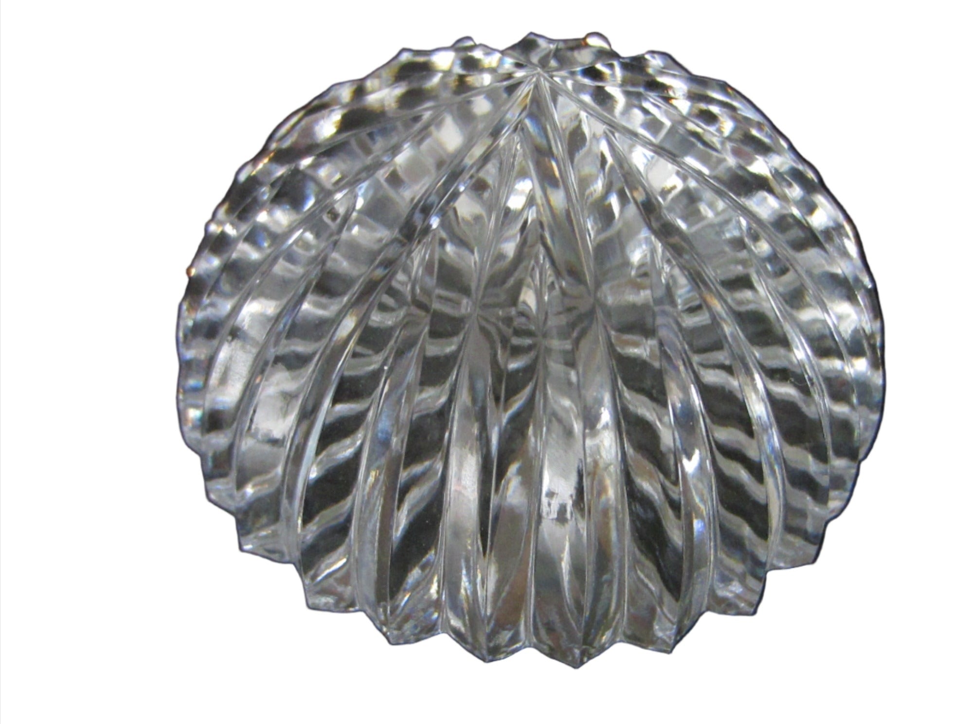 Hand Cut Star Design Folk Art Crystal Dome Convex Paperweight ...