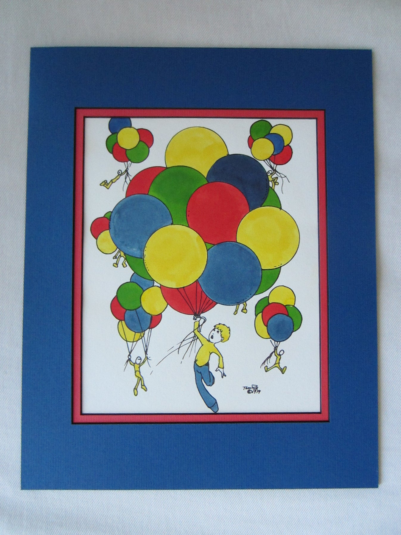 Tom Pye Impressionist Signed Watercolor The Balloons – Designer Unique ...