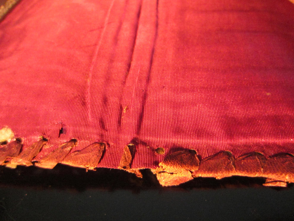 vintage Italian Red Leather Distressed Book Cover Emboss Medallion ...