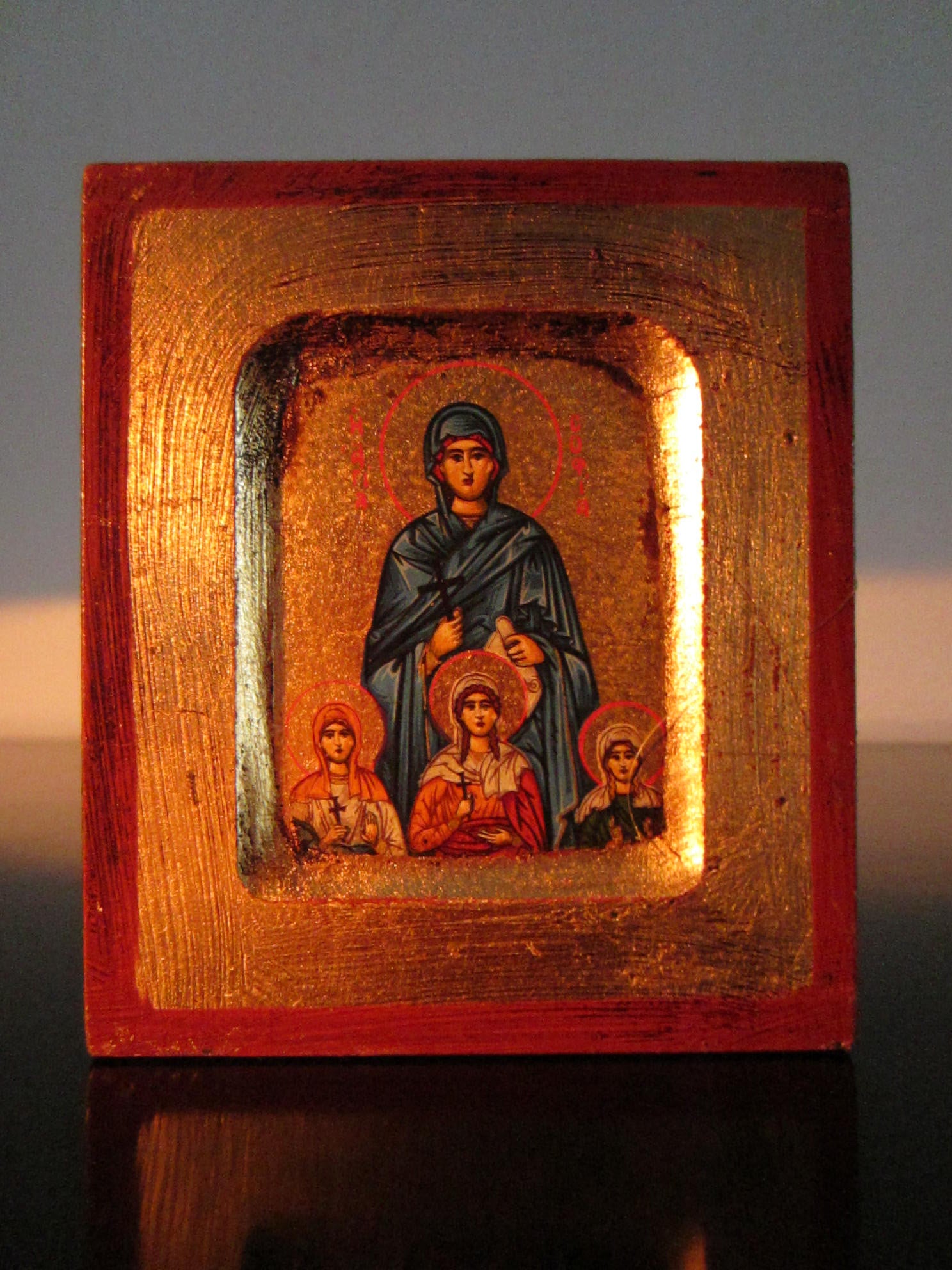 Religious Icon Hand Made In Greece Gold Painted Scripted – Designer ...