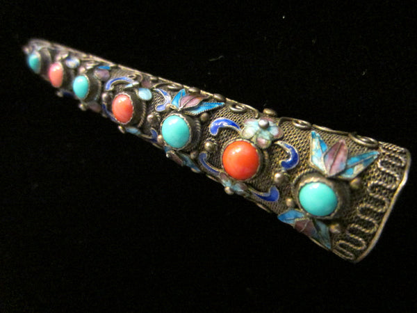 Silver Mesh Finger Guard Gold Plated Precious Gem Stones – Designer ...