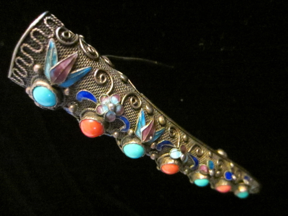 Silver Mesh Finger Guard Gold Plated Precious Gem Stones – Designer ...