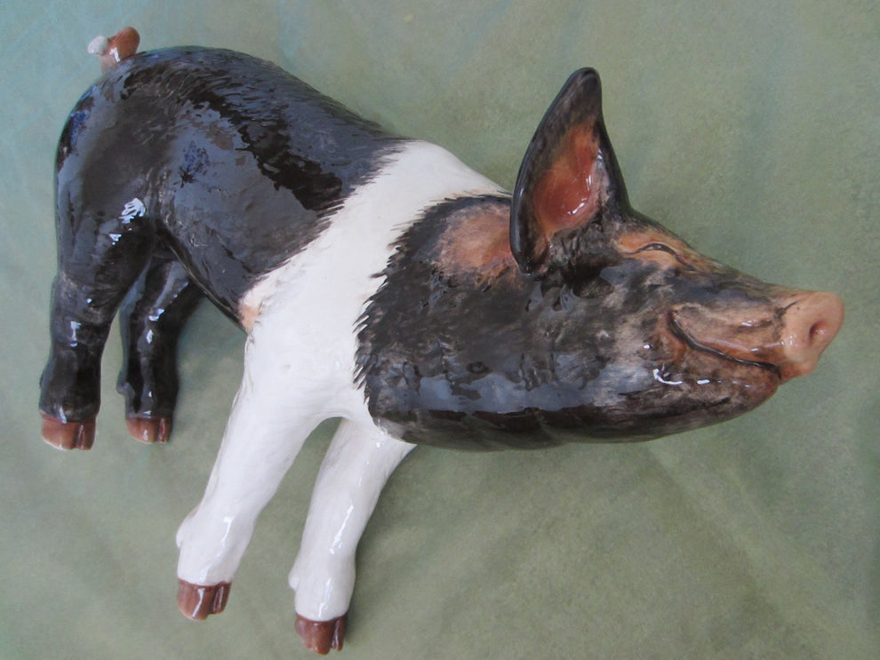 Ceramic Life Size Ceramic Pig Glazed Sculpture Signed Townsend ...
