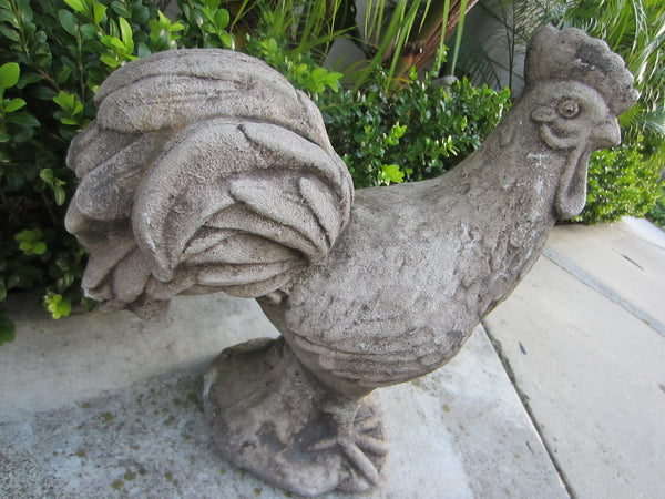 Cement Garden Sculpture Signature Rooster Architectural Decor ...