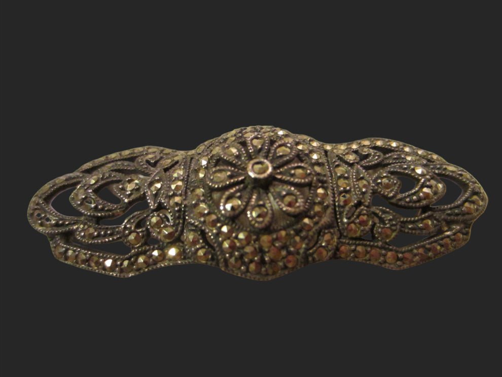 Judith Jack Silver Marcasite Bar Brooch Marked JJ Sterling – Designer ...