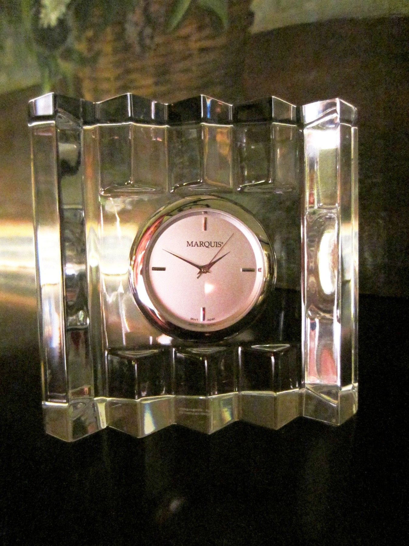 Marquis By Waterford Crystal Square Desk Clock Quartz Japan Movement ...