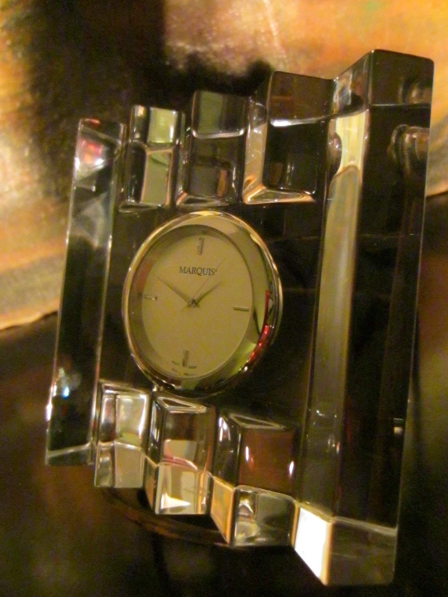 Marquis By Waterford Crystal Square Desk Clock Quartz Japan Movement ...