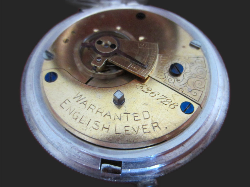 William Ehrhardt Birmingham Key Wind Chain English Silver Pocket Watch ...