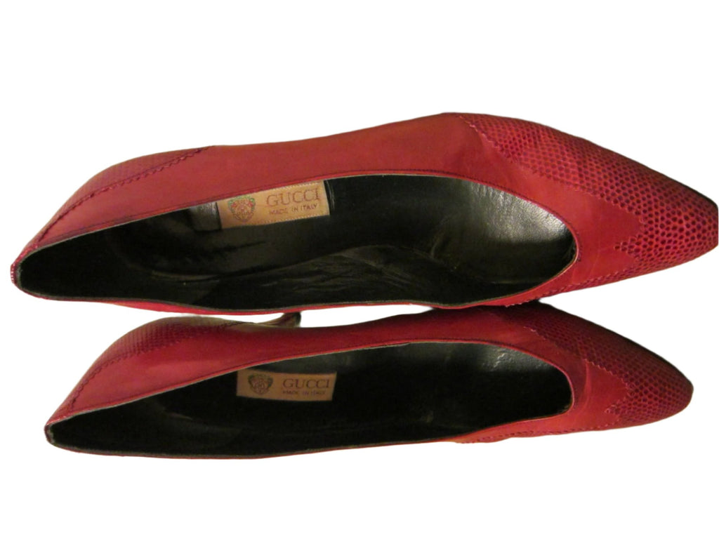 Gucci Made In Italy Red Vintage Shoes – Designer Unique Finds